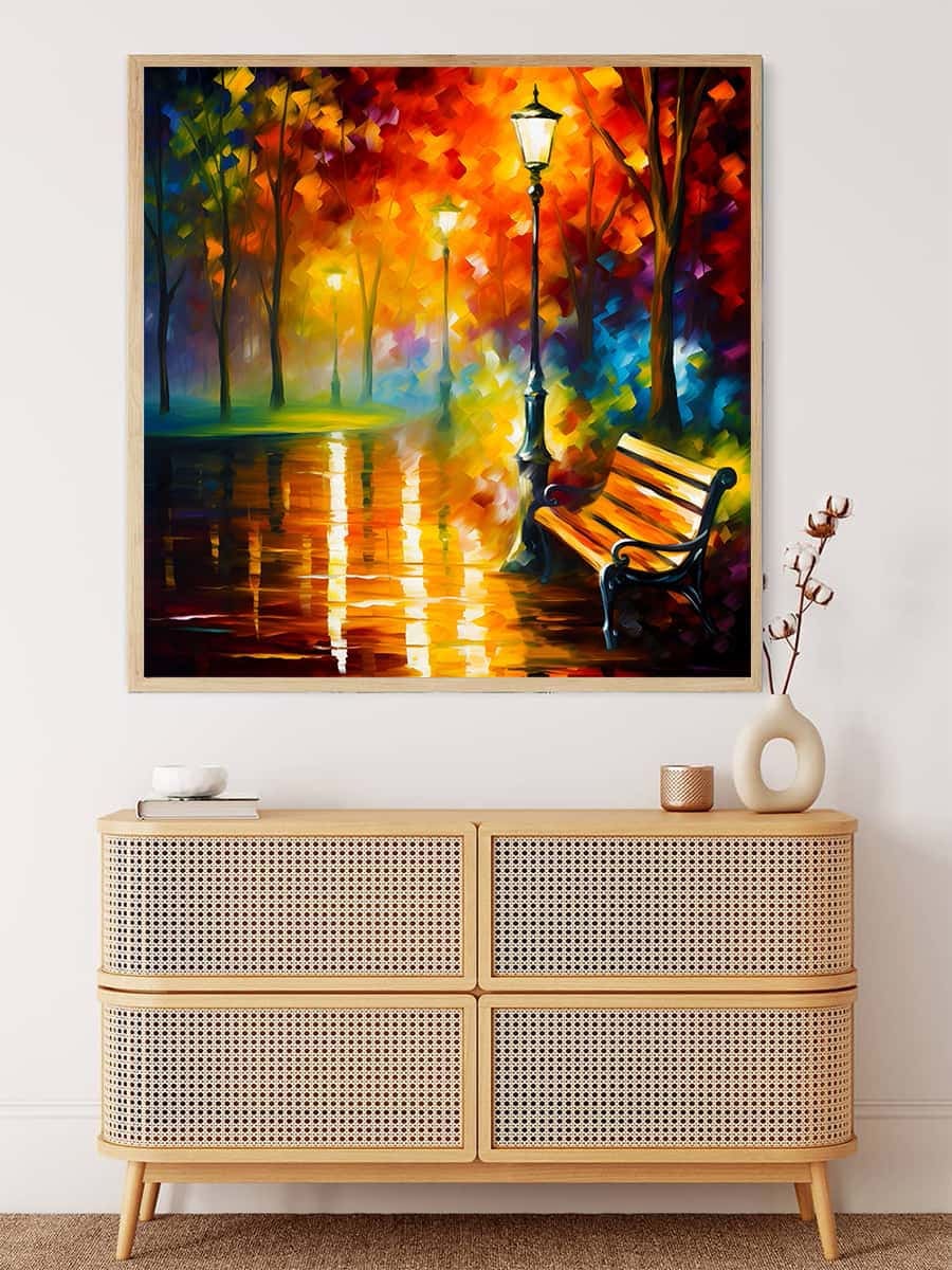 Malen nach Zahlen - Lichterspiel mit Bank - Jetzt kaufen