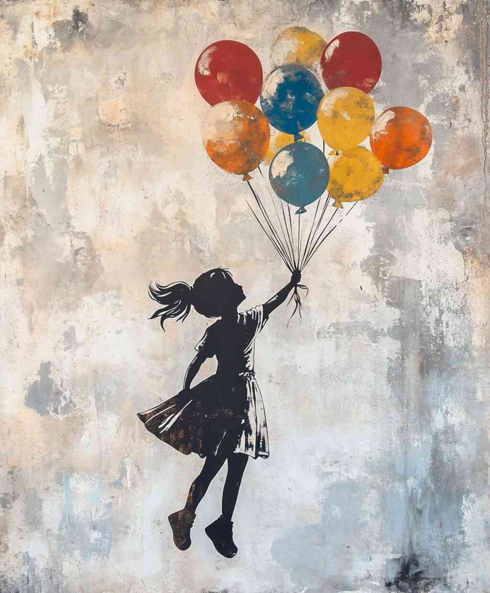 Diamond Painting - Flug in die Freiheit, Banksy Stil - Jetzt kaufen