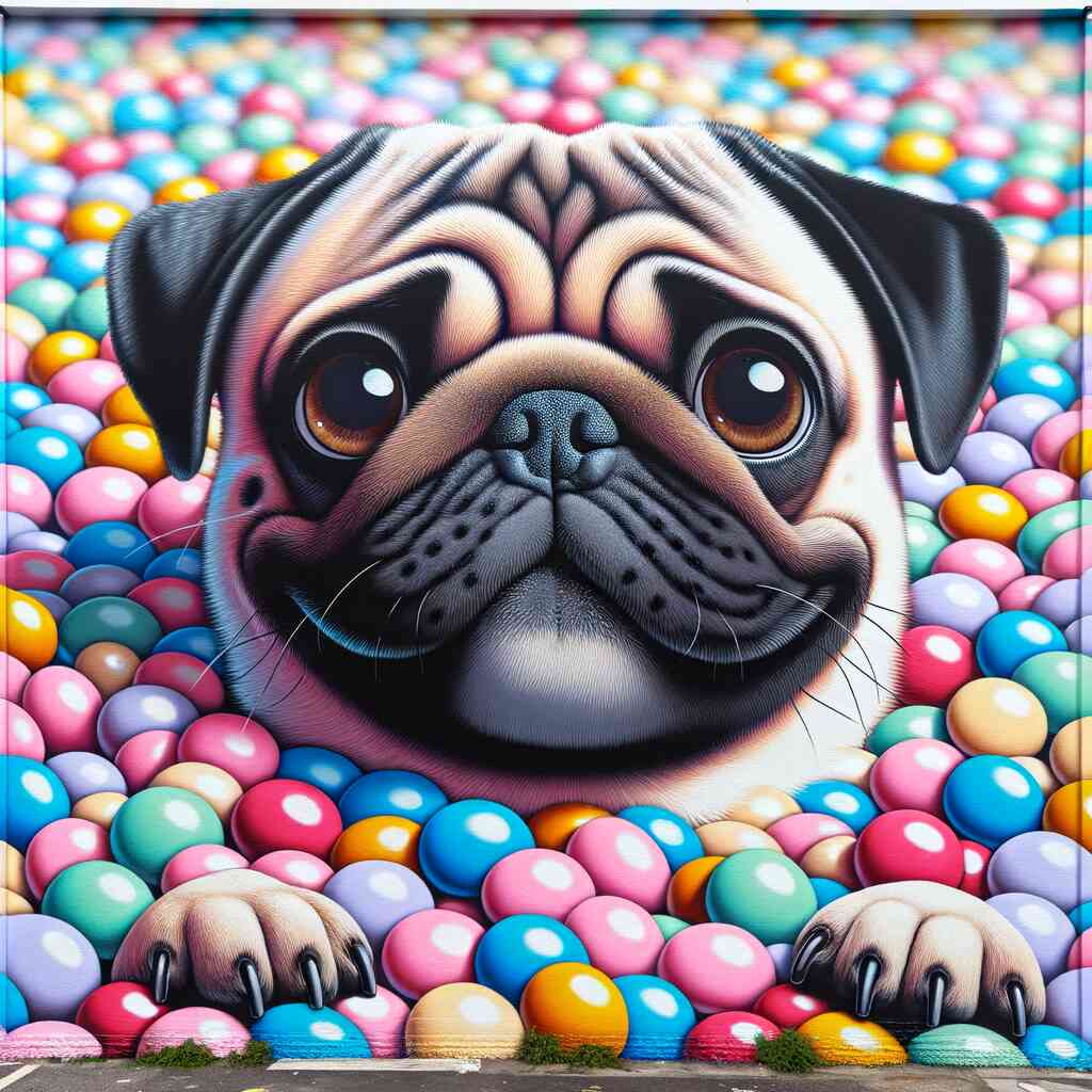 Diamond Painting - Mops in Bonbon Bad - Jetzt kaufen