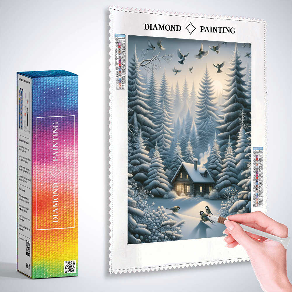 Diamond Painting - Haus in verschneiten Tannen - Jetzt kaufen
